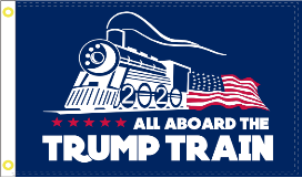 BLUE TRUMP TRAIN FLAG 68D Rough Tex® (Multiple Sizes)