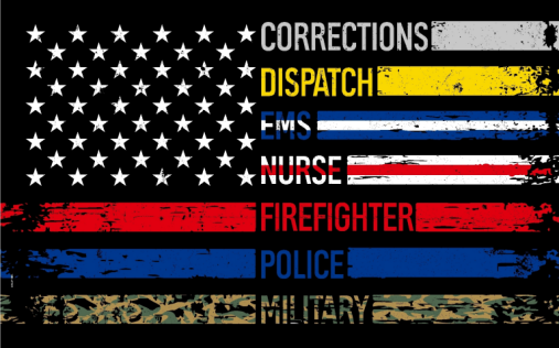 First Responders Multi Line USA 3'X5' Flag ROUGH TEX® 68D – LIBERTY ...