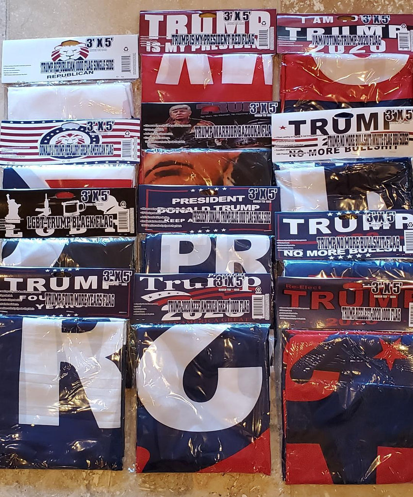 TRUMP FLAGS STARTER PACK 48 (or 24) ASSORTED FLAGS 3X5 FEET – LIBERTY ...