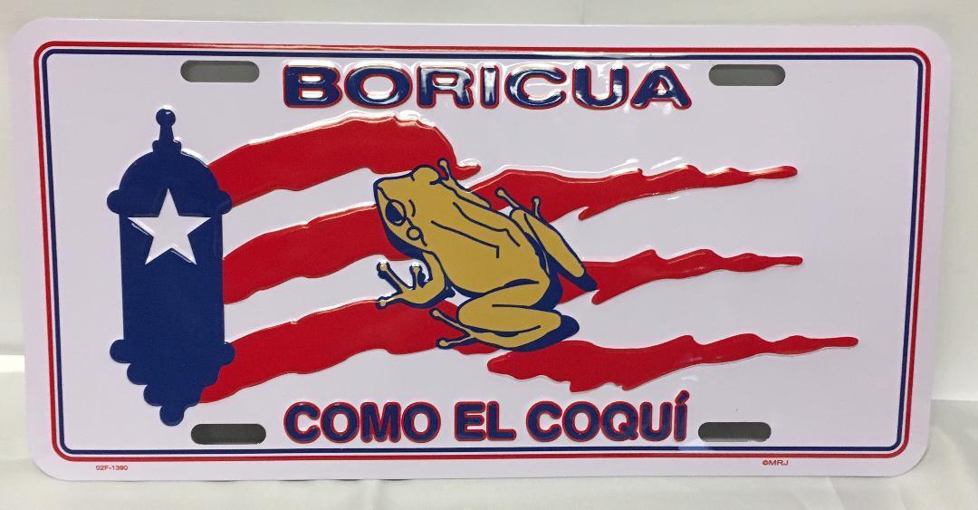 Puerto Rico Boricua de Como El Coqui License Plate – LIBERTY STREET FLAGS
